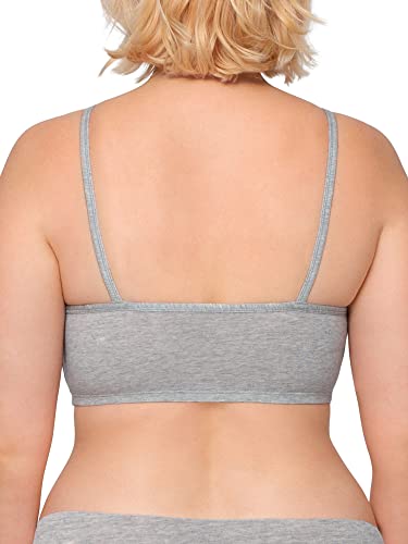 Fruit of the Loom Womens Spaghetti Strap Cotton Pull Over 3 Pack Sports Bra, Black/Heather Grey/Charcoal, 36