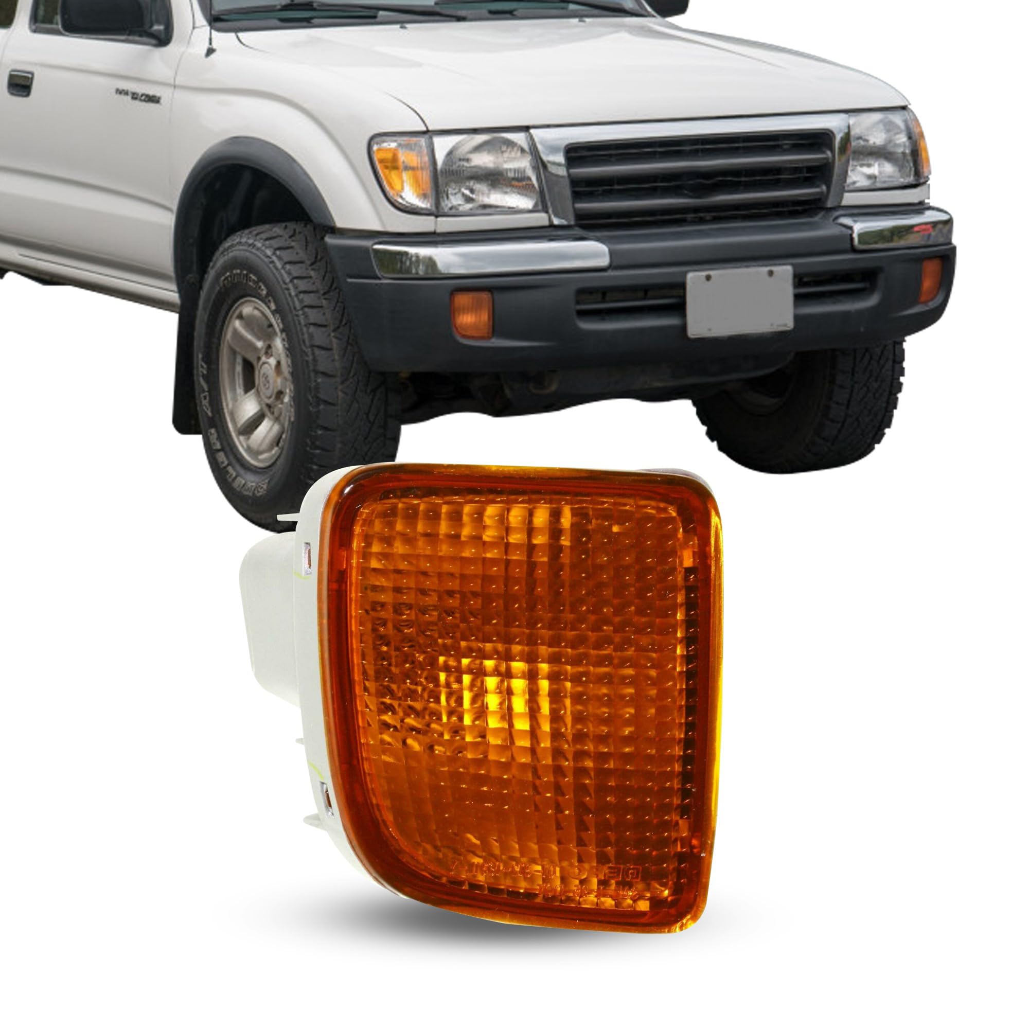 UPPARTS Turn Signal Light For 1998 1999 2000 Toyota Tacoma Base 4WD SR5 - Fits Passenger Side of Toyota Tacoma Parking Lights - Turn Signal Lamp Includes Lens, Housing, Bulb