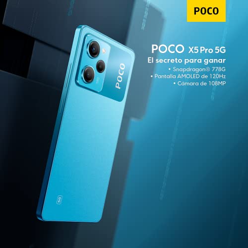Xiaomi Poco X5 Pro 5G, Dual SIM, 128GB + 6GB, Factory Unlocked GSM, International Version - No Warranty - Blue