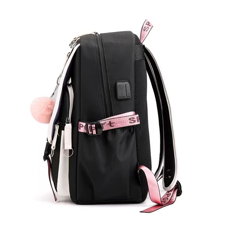 RAIOAJDO 3PCS Teen Adult Backpack Large Capacity Light Backpack Laptop Bag Multi-function Backpack with USB Charging Port