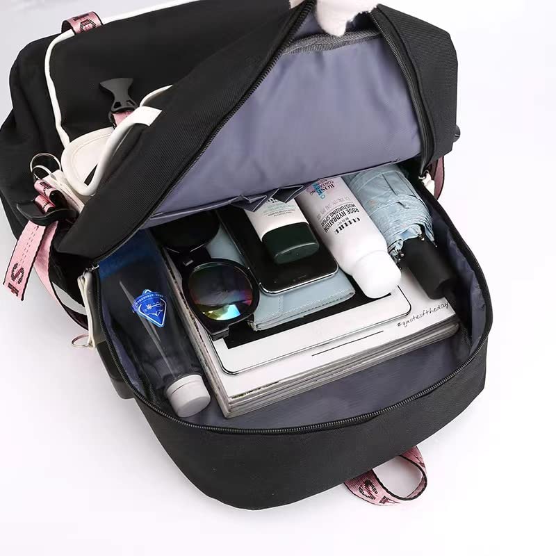 RAIOAJDO 3PCS Teen Adult Backpack Large Capacity Light Backpack Laptop Bag Multi-function Backpack with USB Charging Port