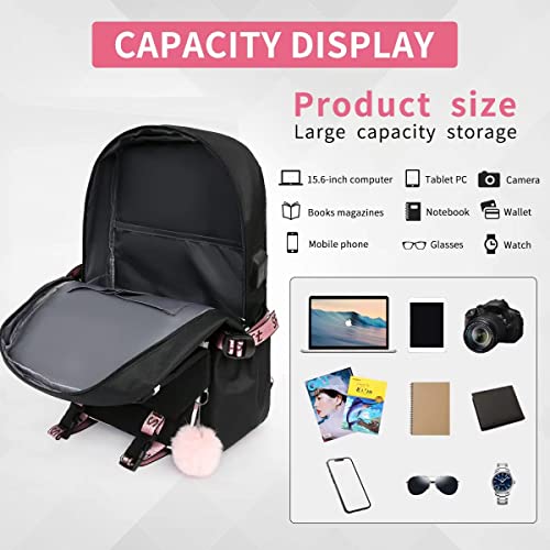 RAIOAJDO 3PCS Teen Adult Backpack Large Capacity Light Backpack Laptop Bag Multi-function Backpack with USB Charging Port