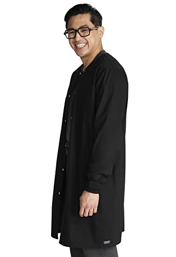Cherokee Men & Women Scrubs Lab Coat Workwear Professionals 40" Snap Front WW361, M, Black