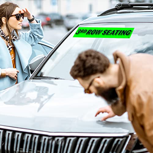 Versa Tags Windshield Slogan Stickers 12 Pack Each of Down, 3RD Row Seating, WE Finance, FINANCING Available, Warranty (60) Window Stickers Total Dealership Stickers Black On Green