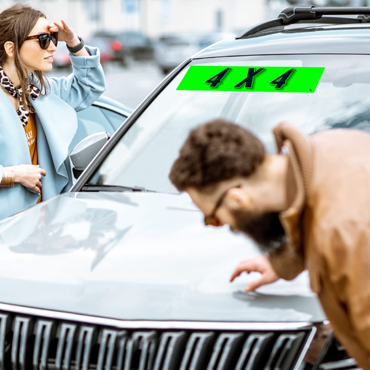 Versa Tags Windshield Slogan Stickers 12 Pack Each of Down, 4X4, 3RD Row Seating, WE Finance, FINANCING Available (60) Window Stickers Total Dealership Stickers Black On Green