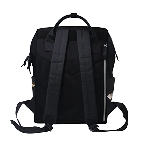 Junior Drum Kit Set in Dark Background Diaper Bag Large Multi-Function Waterproof Travel Bag, Durable Nappy Bag Zipper Casual School Backpack for Mom Dad