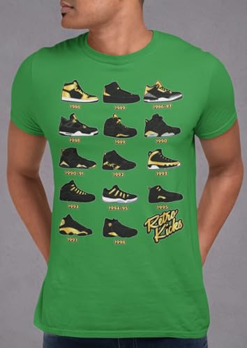 Shirt to Match Gold Black Jordan Retro 1 2 3 4 5 6 7 8 9 10 11 12 13 Sneakers, Men's Tee to Match Jordans