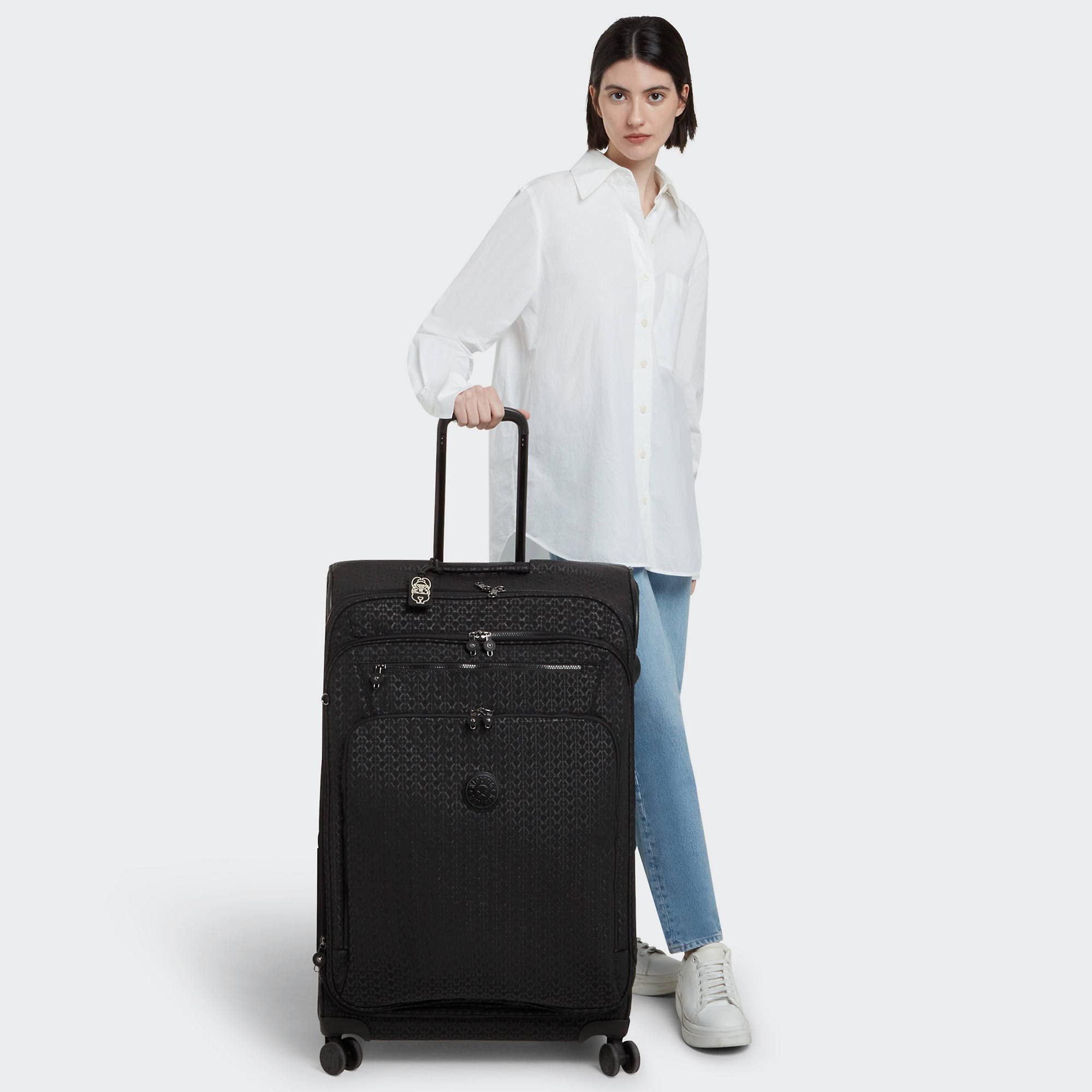 Kipling Women's New Youri Spin Large Signature Embossed Print