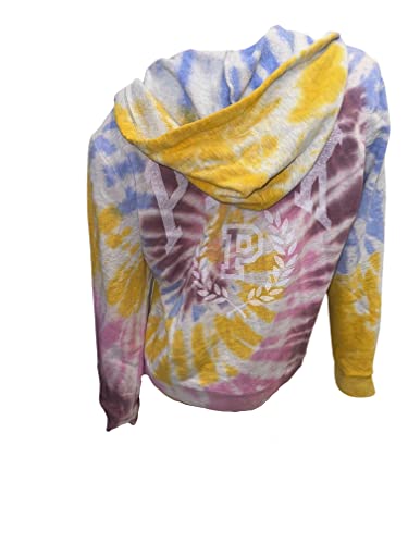 Victoria's Secret Pink Everyday Lounge Perfect Full Zip Hoodie Color Tie Dye Size Medium New