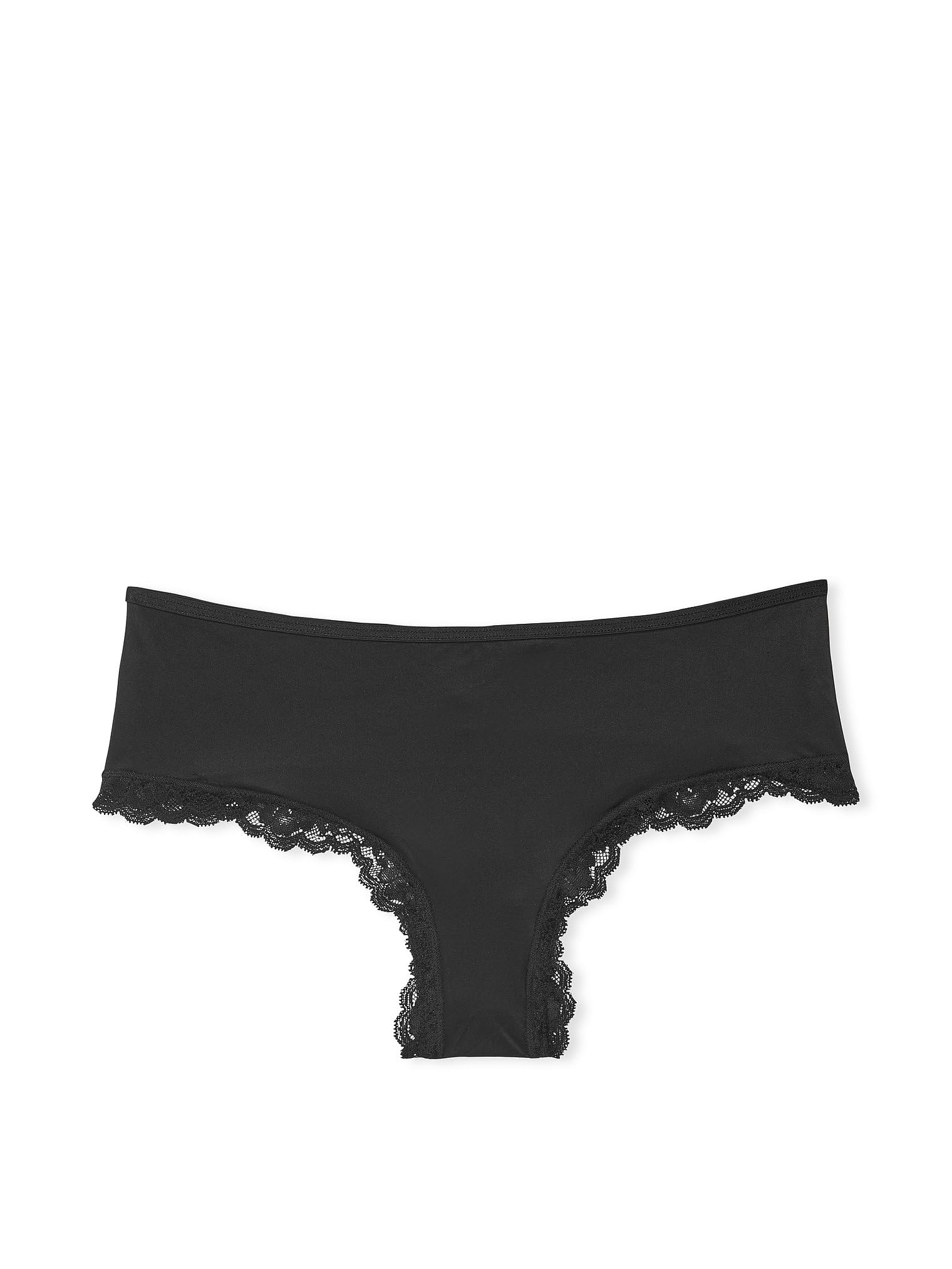 Victoria's Secret Very Sexy Lace Trim Cheeky Panty with T-Back Detail, Women's Underwear, Black (XL)