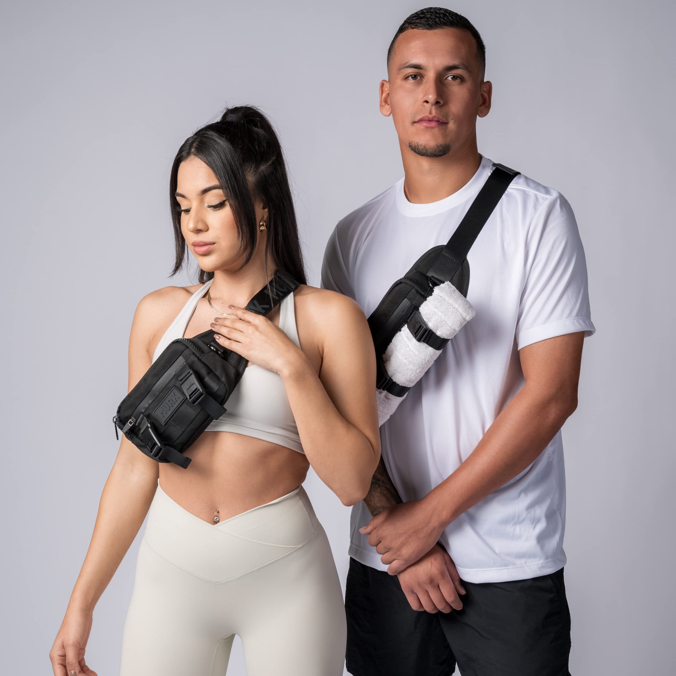 MVRK Gym Fanny Pack for Men & Women Unisex Waist Bag Pack - Waterproof Crossbody Bag - Black (BLACK)