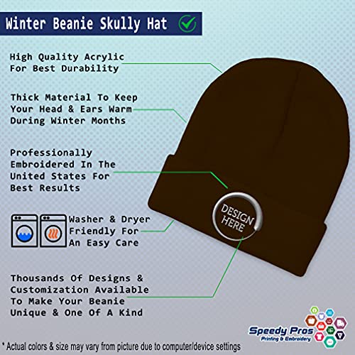 Beanies for Men Acorn Embroidery Flowers and Plants Winter Hats for Women Acrylic Skull Cap 1 Size Brown Design Only