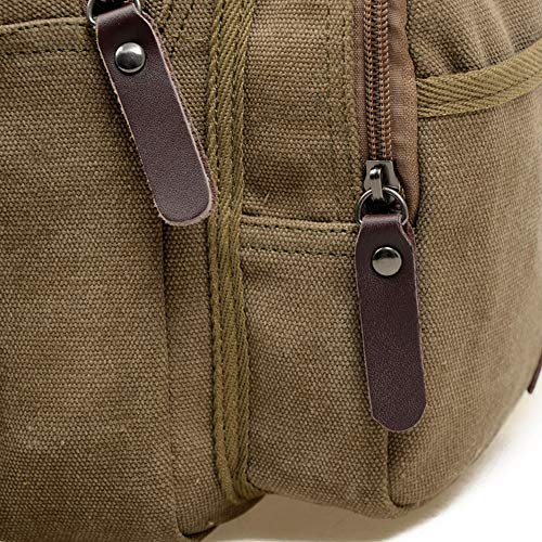 Canvas Sling Bag Crossbody Backpack Casual Daypack Small Chest Shoulder Bag Sling Chest Multipurpose Backpack for Travel, Hiking, Cycling (Green)
