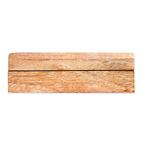 SUNDERSHALA Wooden Jewellery Box Hand Carvings Designs Keepsake Storage Premium Wooden Trinket Box (5 x 3 x 1.75 inches, Brown (Plain))