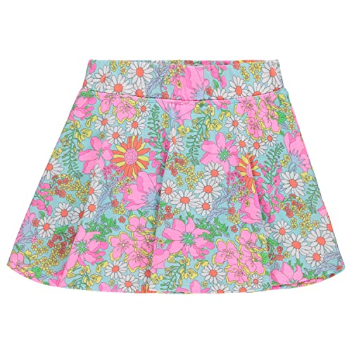 BTween Girls 6-Pack Peace Happiness Outfit Set w/Ruffle Sleeve Tees, Peplum Tank Top, Skirt, Dolphin & Biker Shorts/7-8