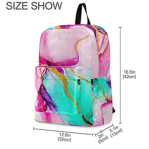 ZzWwR 3D Fashionable Abstract Marble Art Polyester Computer Backpack Big Daypack for Business Sport Travel School Bookbags