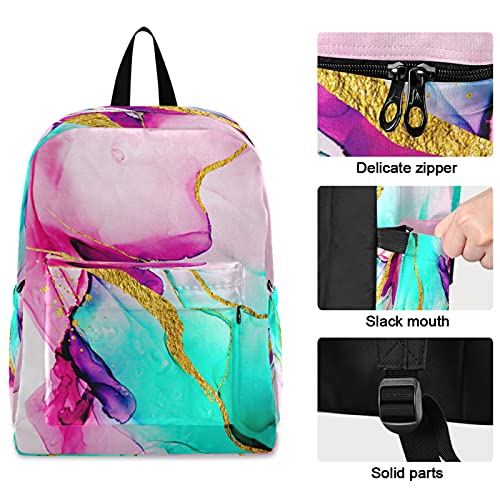 ZzWwR 3D Fashionable Abstract Marble Art Polyester Computer Backpack Big Daypack for Business Sport Travel School Bookbags