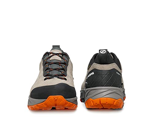 SCARPA Men's Rush Trail GTX Waterproof Gore-Tex Lightweight Hiking Shoes - Taupe/Mango - 8.5