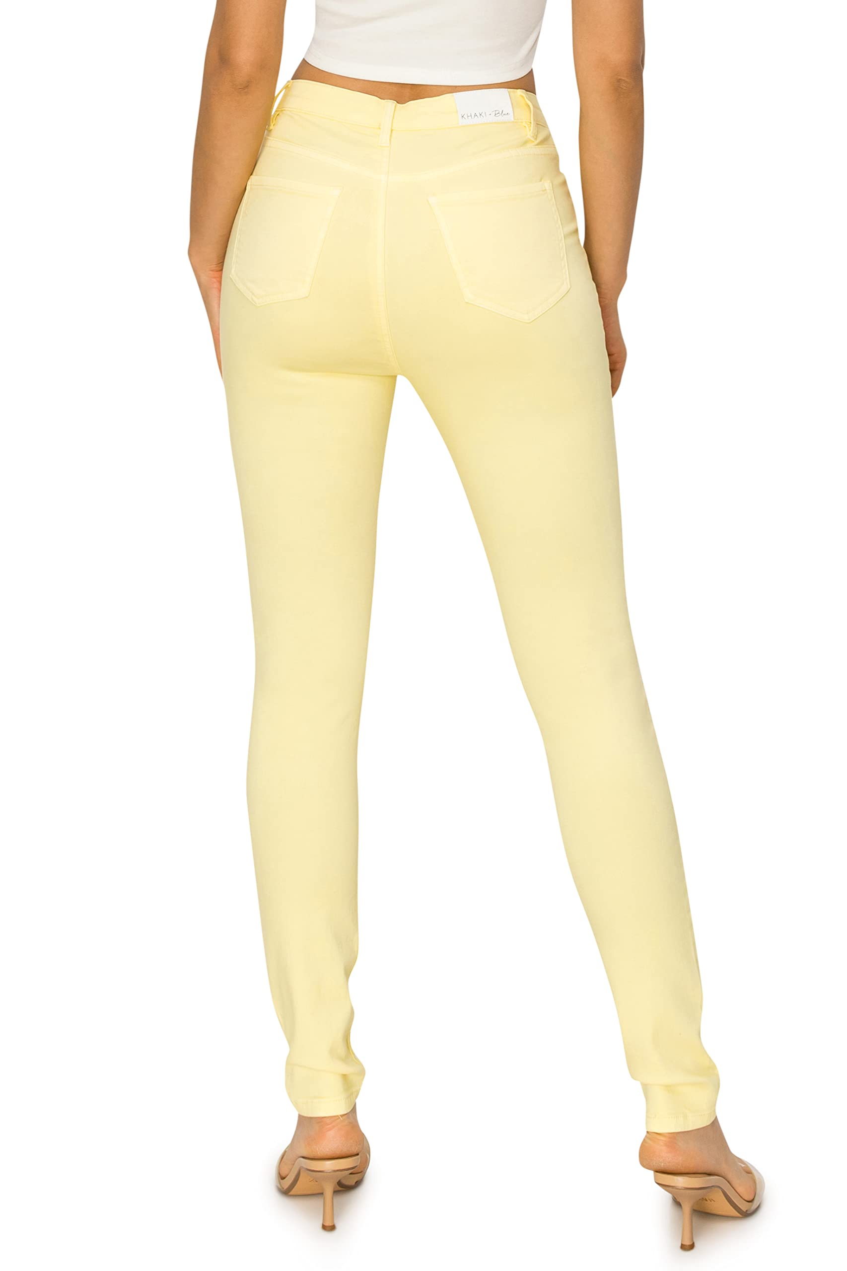 KHAKI & BLUE Cali1850 Women’s The Everyday Garment-Dyed Skinny Jeans – Soft Stretchy High Rise Comfy Casual Pants 79500JDM777_LYW 10