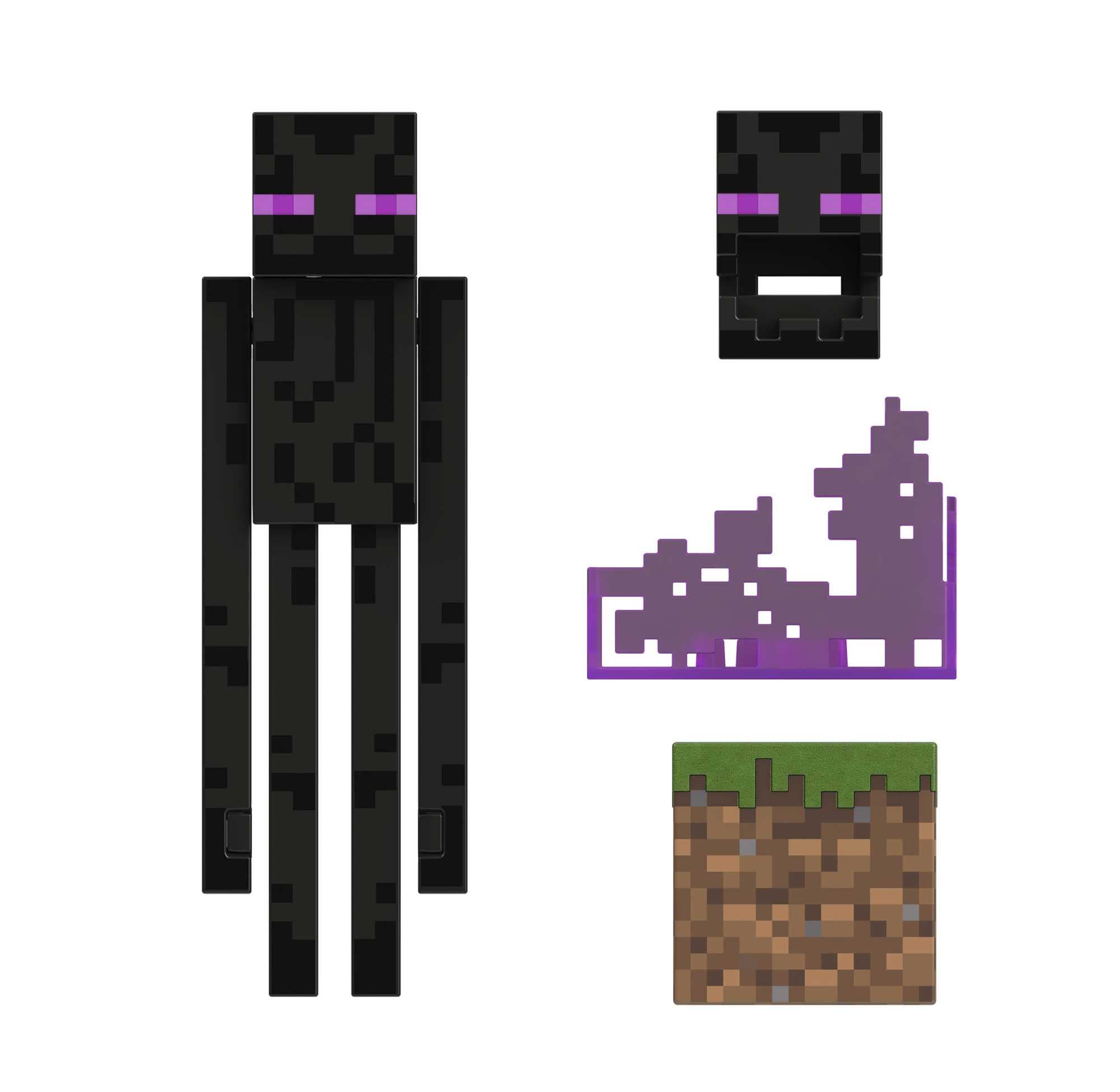 Mattel Minecraft Diamond Level Enderman Action Figure & Die-Cast Accessories, Collectible Toy Inspired by Video Game, 5.5 inch