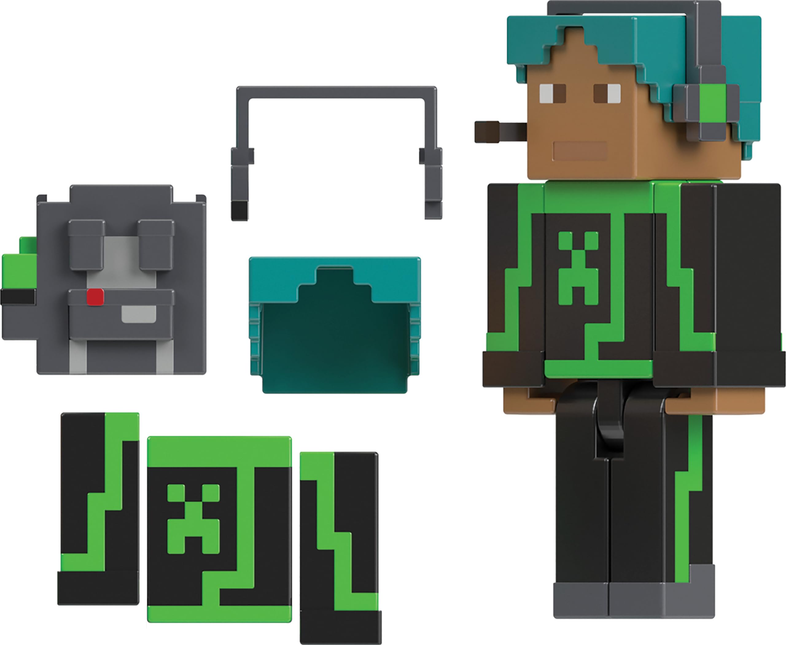 Mattel Minecraft Creator Series Action Figure & Accessories, 3.25-inch Scale Camp Enderwood eSports Jacket Toy & DLC Codes