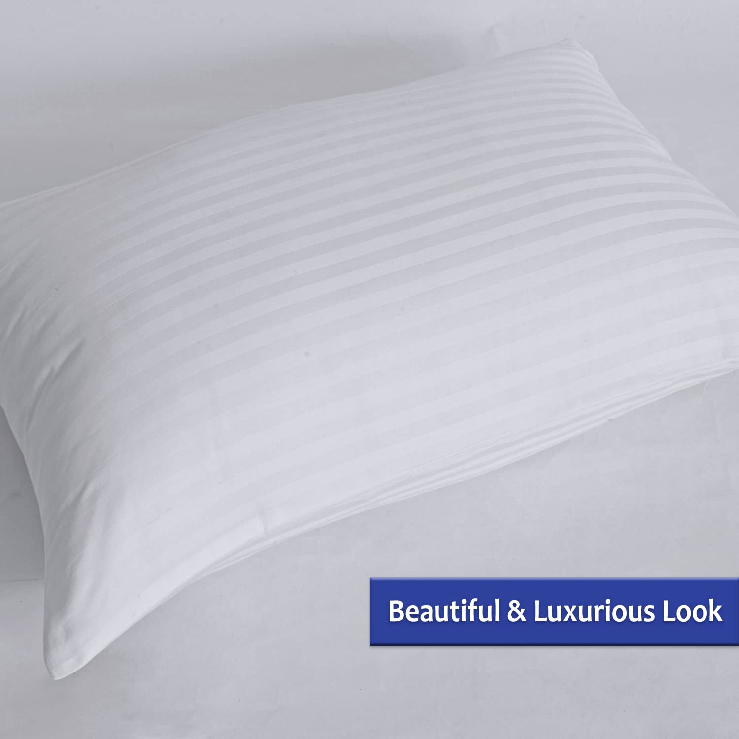 100% Cotton Pillow Protectors with Zipper Queen Size, White Pillow Cases for Home & Hotel, Sateen Soft Cooling Hidden Zippered Pillow Case Protector for Hair & Skin, 20x30 in, 1 Pack