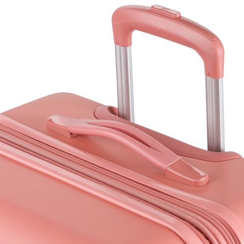 SwissGear 7366 Hardside Expandable Luggage with Spinner Wheels, Coral Almond, Checked-Medium 23-Inch