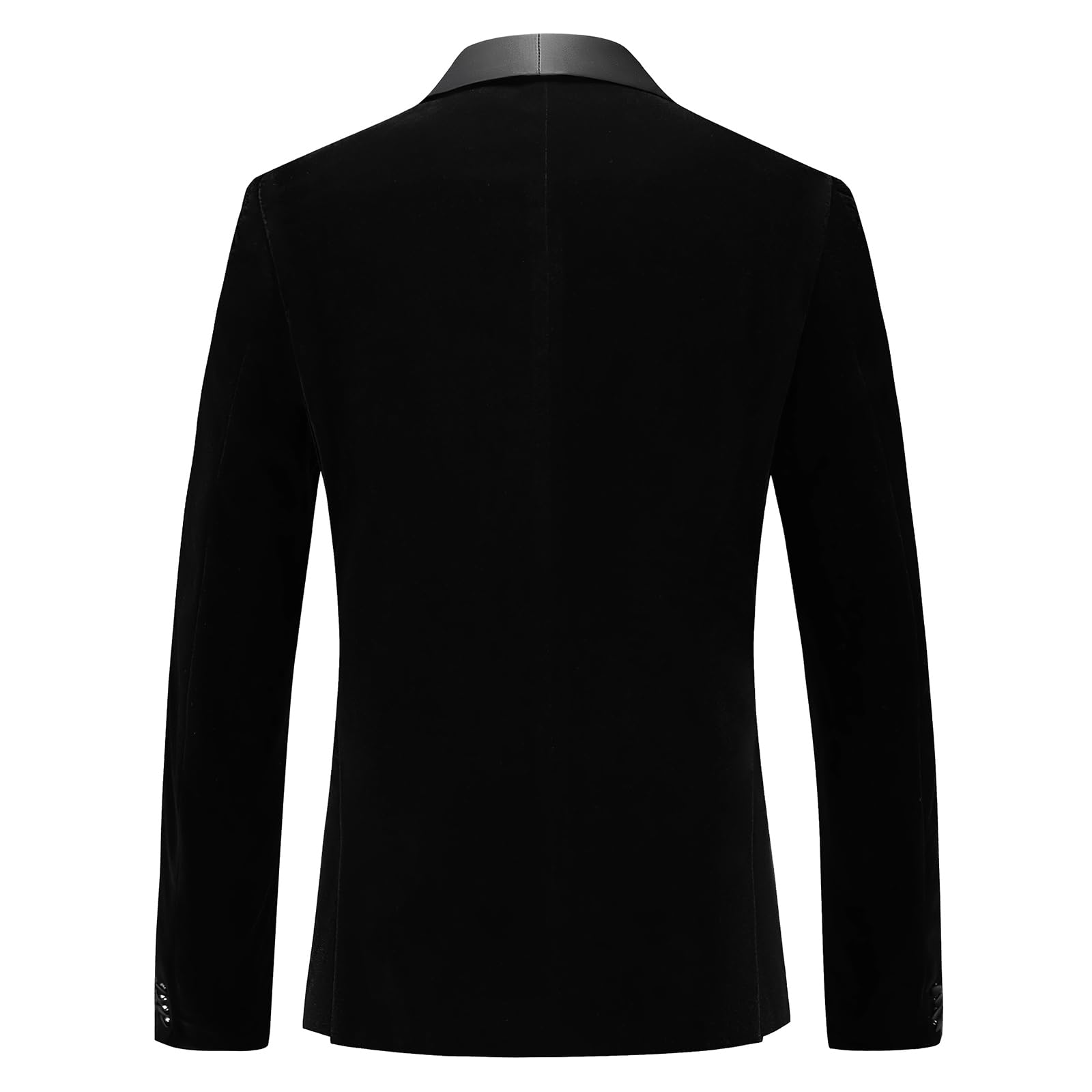 Mens Velvet Blazer - Slim Fit Tuxedo Suits - Shawl Collar Solid Jacket - Wedding Dinner Prom One Button Blazer - Black