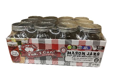 Two Lumps Of Sugar Mouth Jars, 32 oz, Clear
