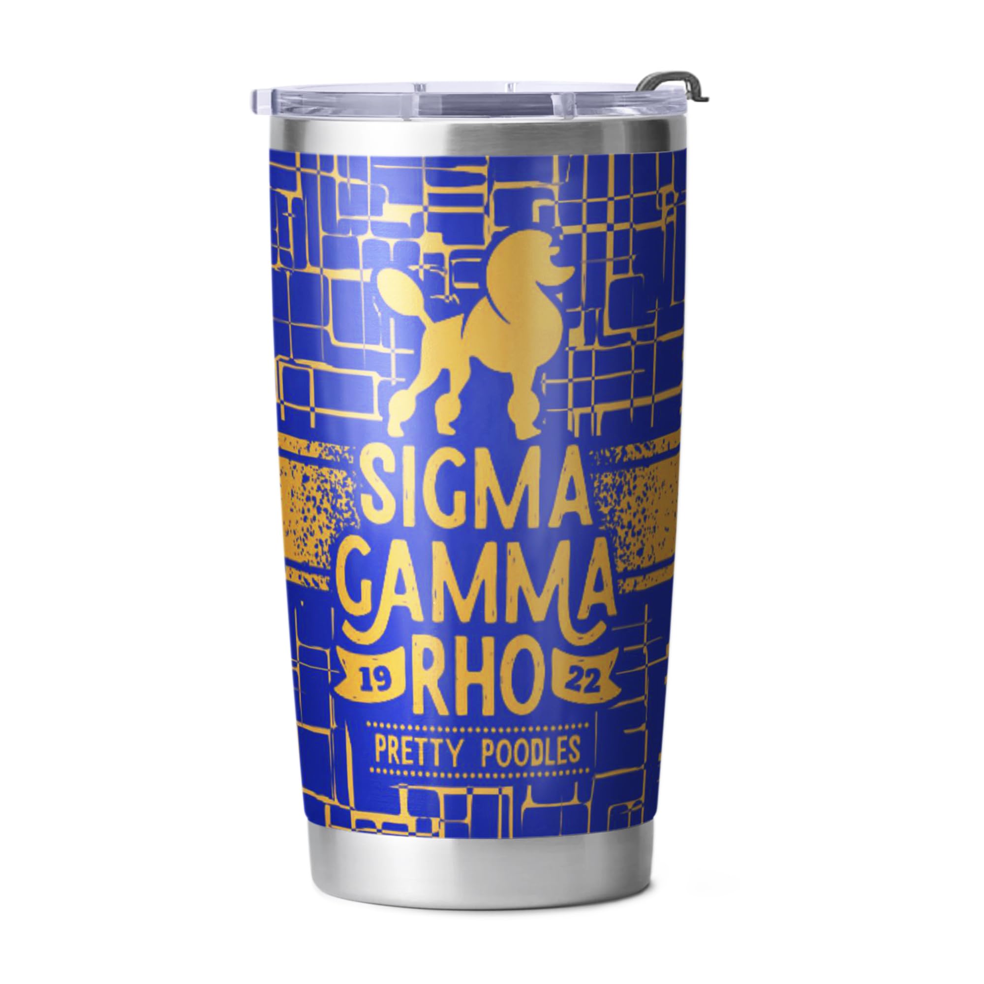 BBGreek Sigma Gamma Rho Sorority Paraphernalia - Official Vendor - 20 oz Stainless Steel Insulated Tumbler - Tile Design