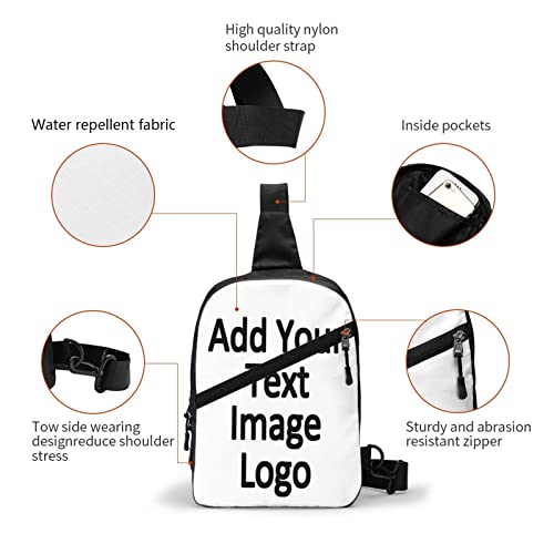 Custom Sling Bag Crossbody Bags Chest Bag For Men Women Design Your Own Personalized Shoulder Backpack Travel Bag Hiking Daypacks With Text Image Chest Sling Backpack Daypack Chest Package