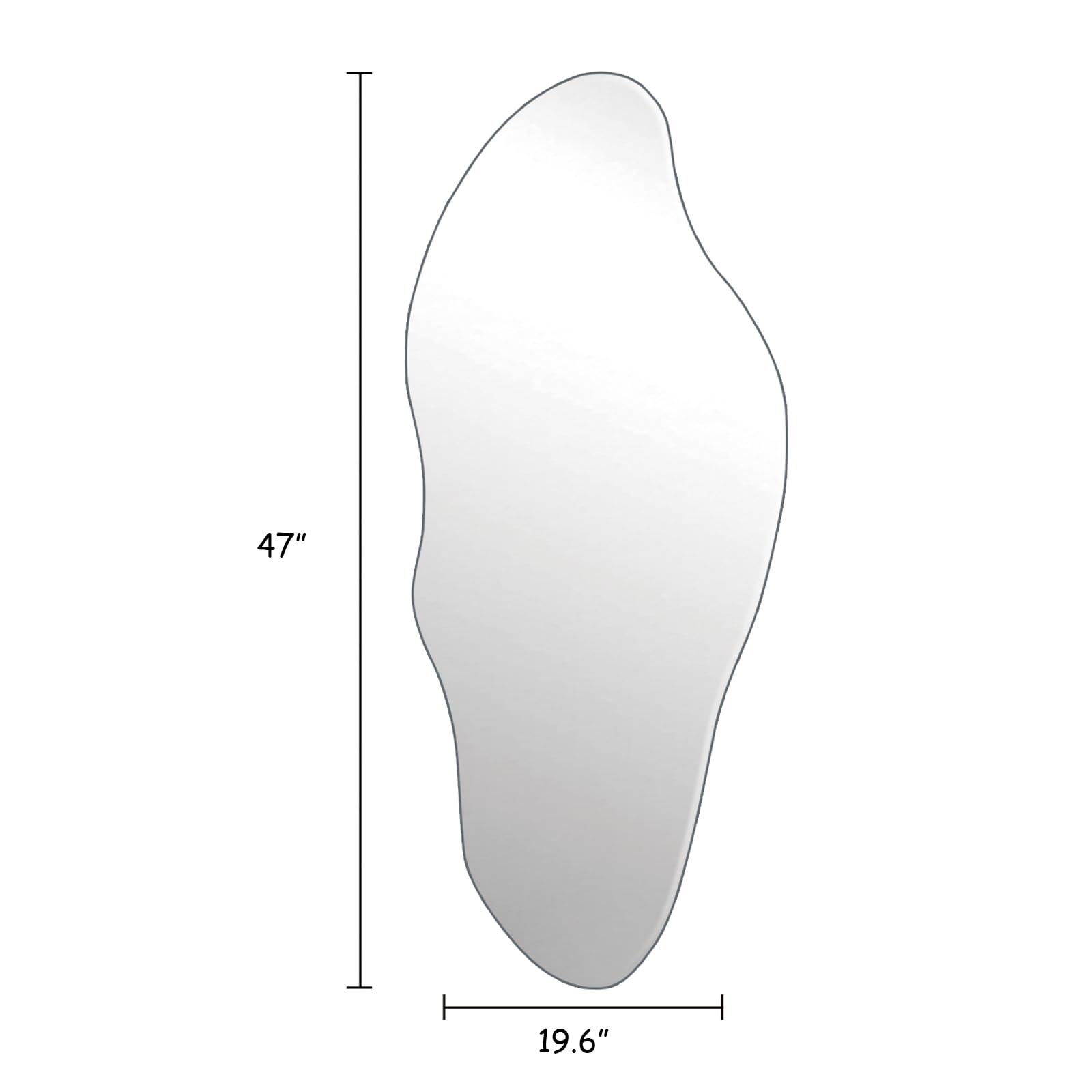 CHOMAE Irregular Wall Mirror, Asymmetrical Wall Mounted Mirror 19.6 x 47 Inch, Large Decorative Shaped Mirror for Living Room, Bedroom, Entryway, Lake Shape