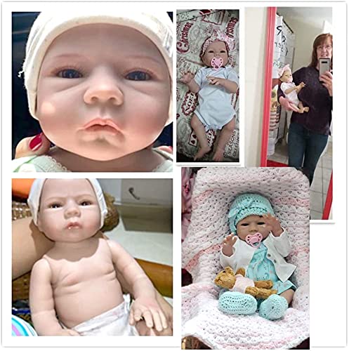 AFEWD 18" Lifelike Reborn Baby Boy Doll, Soft Body Silicone Vinyl, Weighted Newborn Toddler for Gift