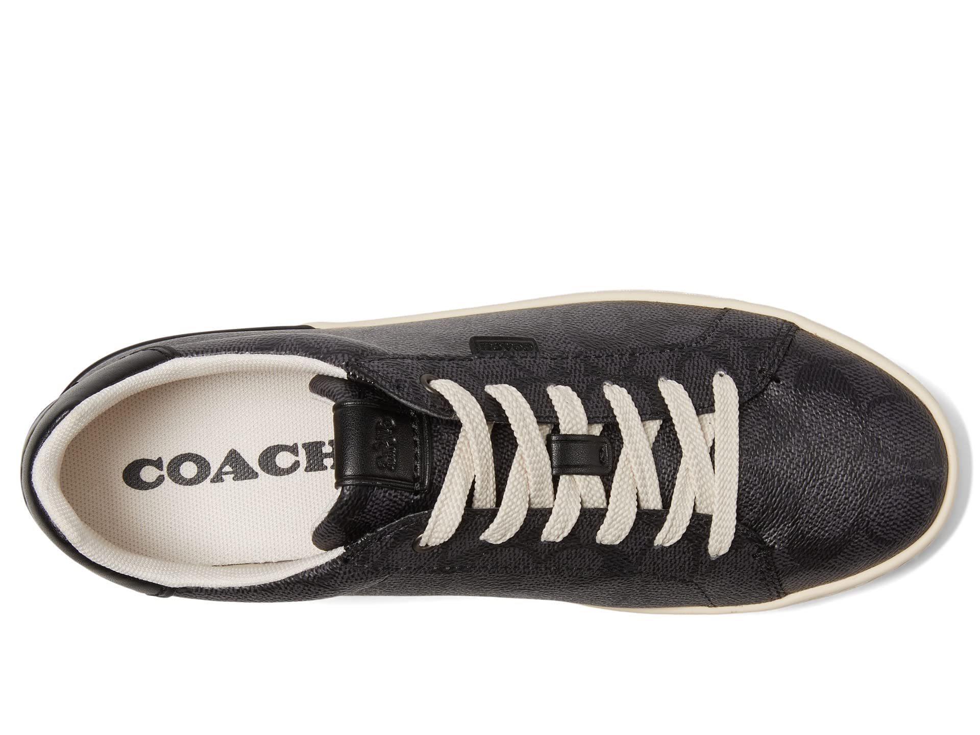 Coach Women's Lowline Coated Canvas Sneaker, Charcoal/Black, 9
