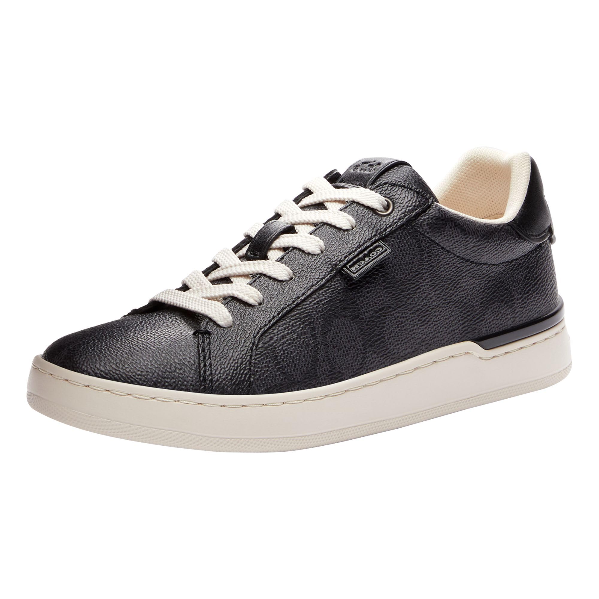 Coach Women's Lowline Coated Canvas Sneaker, Charcoal/Black, 9