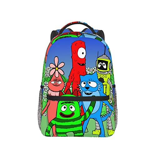 Pobecan Yo Gabba Anime Gabba! Backpack Funny Laptop Back Pack Book Bag Hiking Outgoing Daypack For Women Mens