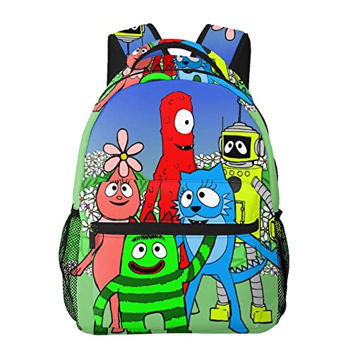 Pobecan Yo Gabba Anime Gabba! Backpack Funny Laptop Back Pack Book Bag Hiking Outgoing Daypack For Women Mens