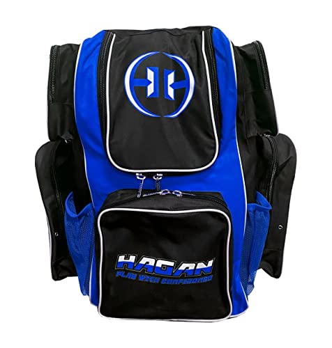 Hagan H-3.0 Multi-Sport Backpack Bag, Hockey, Baseball, Softball, lacrosse, field hockey - Large (Blk/Blue)