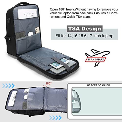LOVEVOOK Laptop Backpack Travel Work Backpack TSA Anti Theft Business Backpack 17 Inch College Bookbag for Men Women