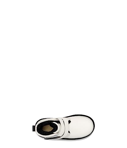 UGG Unisex-Child Neumel Platform Leather Boot, White, 2 Little Kid