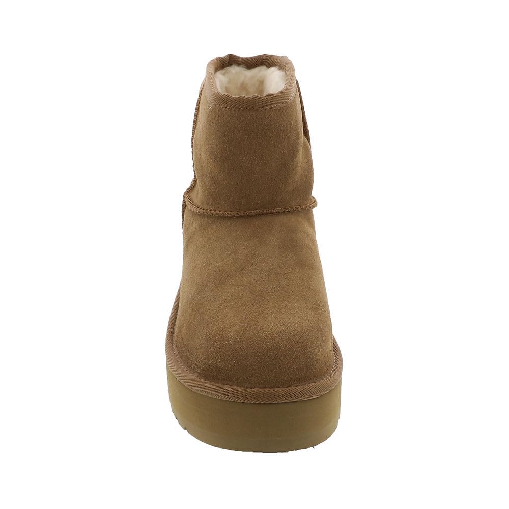 UGG Unisex-Child Classic Mini Platform Boot, Chestnut, 2 Little Kid