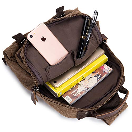 Small Canvas School Backpack, CMXSEVENDAY 11.8 inch Canvas Shoulder Sling Backpack Hiking Travel Daypacks Unisex Casual Bookbag