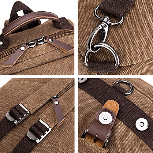 Small Canvas School Backpack, CMXSEVENDAY 11.8 inch Canvas Shoulder Sling Backpack Hiking Travel Daypacks Unisex Casual Bookbag
