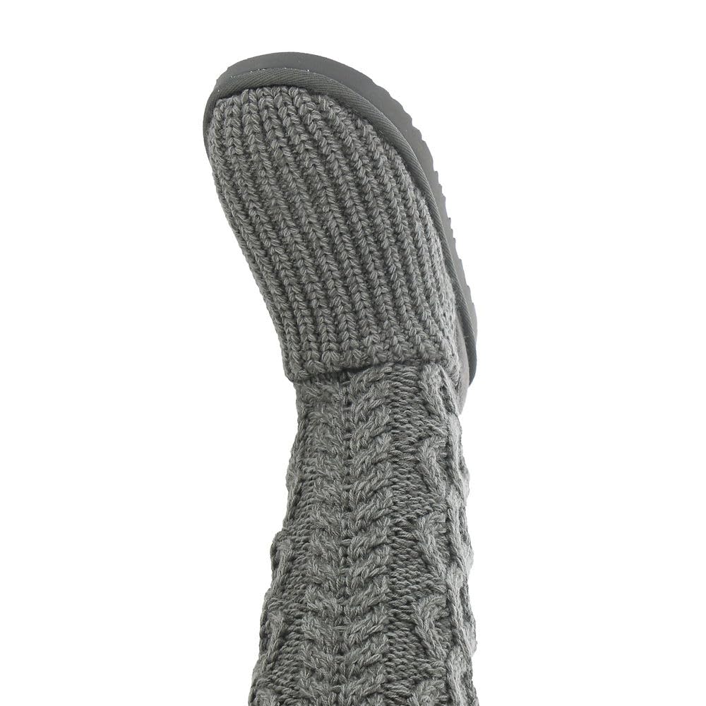 UGG Unisex-Child Classic Cardi Cabled Knit Boot, Grey, 2 Little Kid