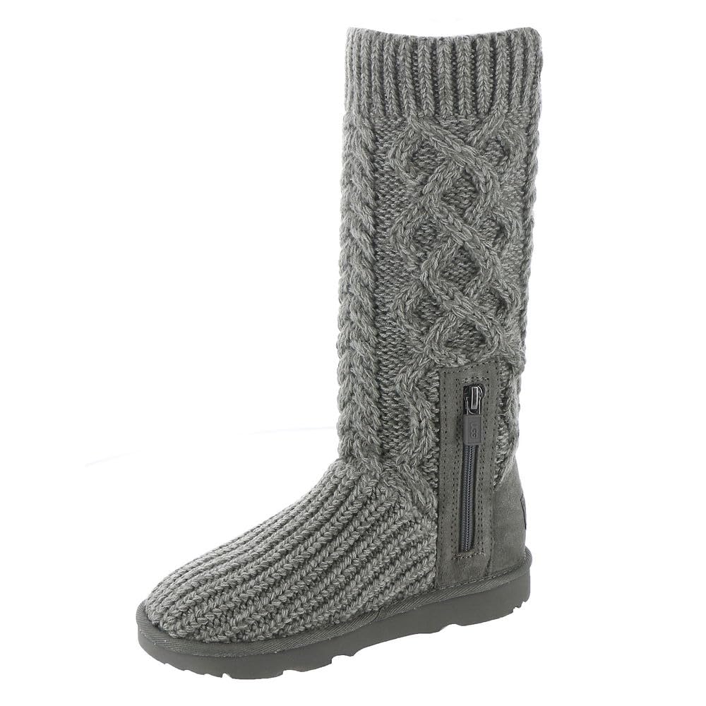 UGG Unisex-Child Classic Cardi Cabled Knit Boot, Grey, 8 Toddler