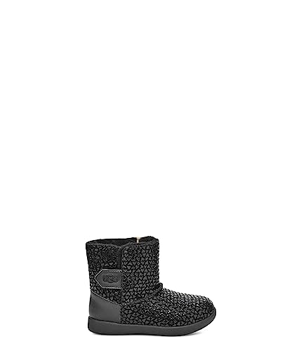 UGG Unisex-Child Keelan Gel Hearts Boot, Black, 6 Toddler
