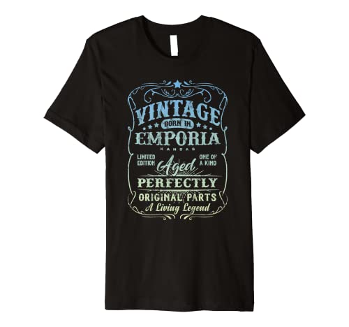 Vintage Born In Emporia Kansas Classic Original Birthday Premium T-Shirt