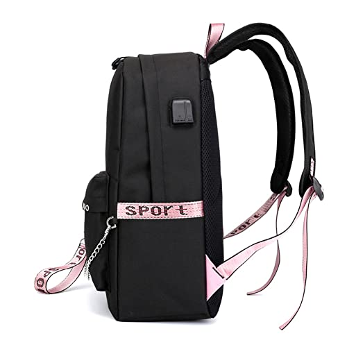 Anzeho Kpop Backpack Lisa Rose JISOO Jennie Backpack Laptop Backpack with USB Charging Port Travel Outdoor Daypack for Girls