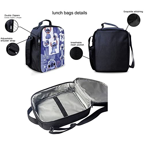 ERUABDB Backpack 3 Piece Set School Bag Bookbag with Lunch Box And Pencil Case Set for Boys Girls One size