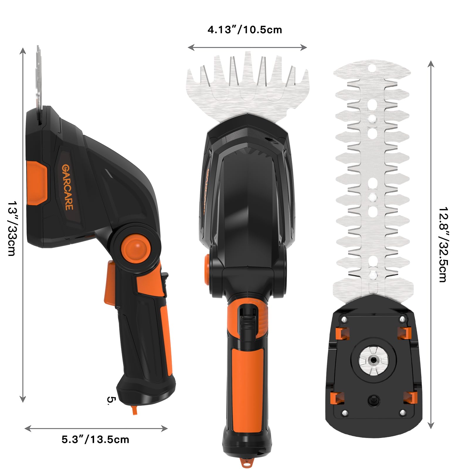 GARCARE 2 in 1 Grass Shear Cordless 7.2V Bush Timmer Handheld Grass Cutter for Shrub, Garden and Lawn Built-in 1500mAh Lithium Battery with 60min Fast Charger